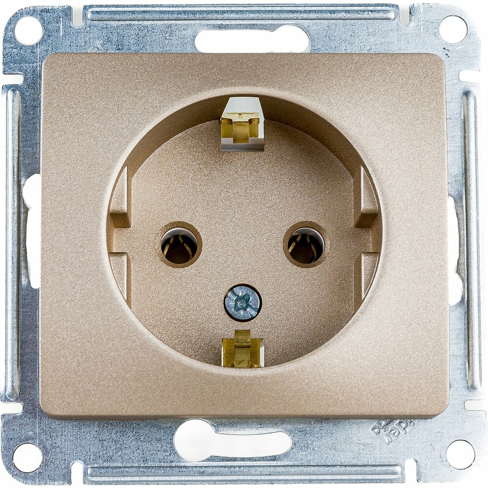 Розетка Systeme Electric (Schneider Electric) GLOSSA с заземлением, 16А, титан GSL000443