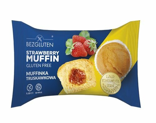 Безглютеновый маффин Bezgluten клубничный , 10шт x 60 г
