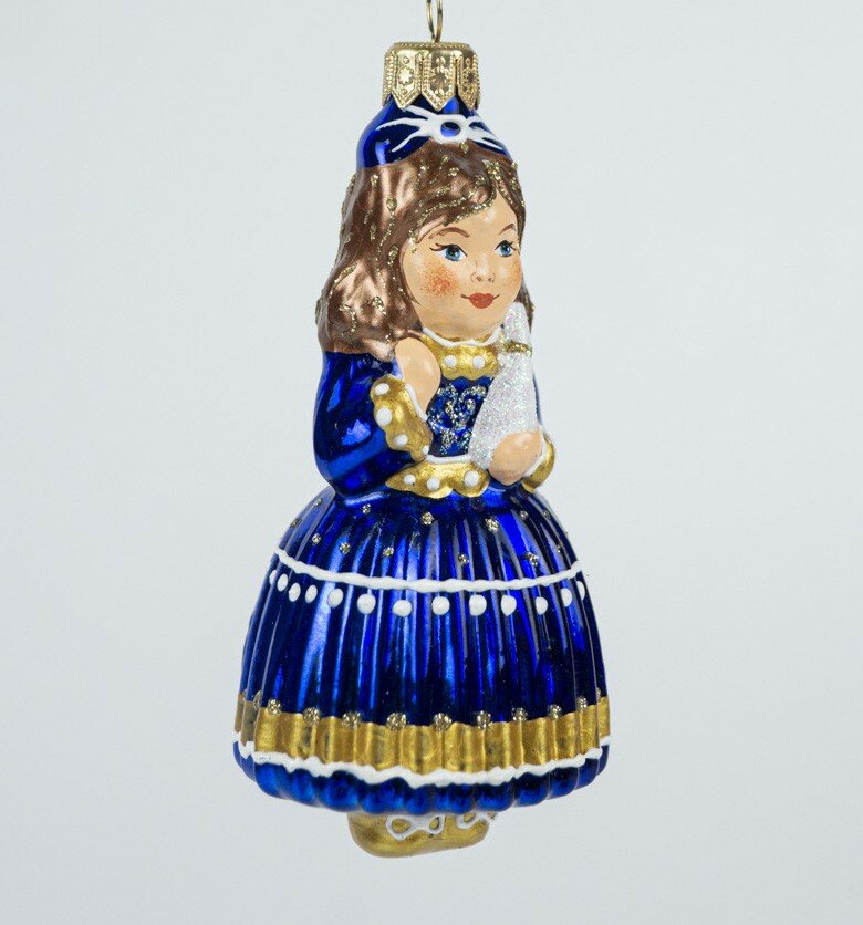 Елочная игрушка Девочка с бантом