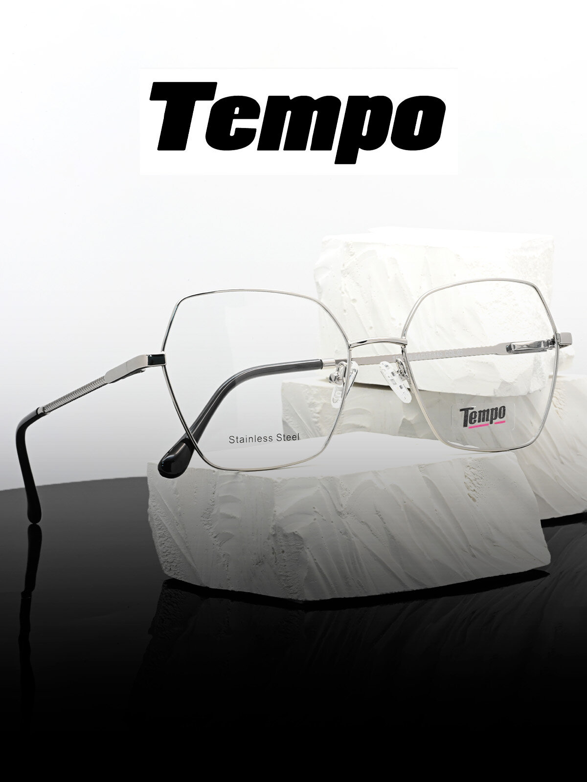 Оправа для очков Tempo TE1050 C02 пол Женский форма оправы Геометрическая цвет оправы Серебряный