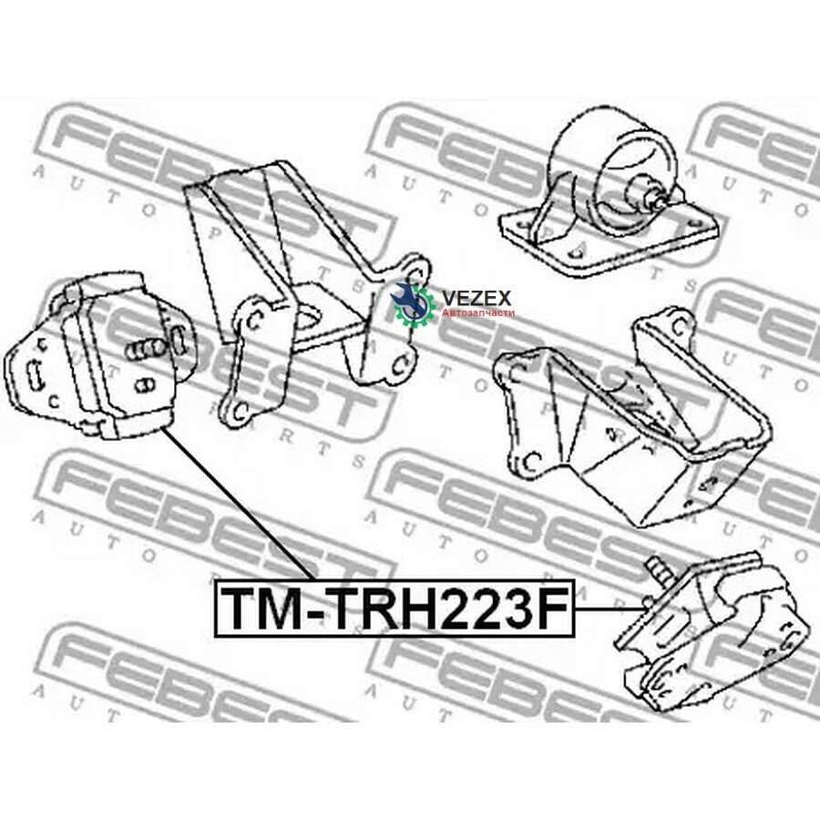 FEBEST TMTRH223F опора ДВС передняя!\ Toyota Hiace 05-14