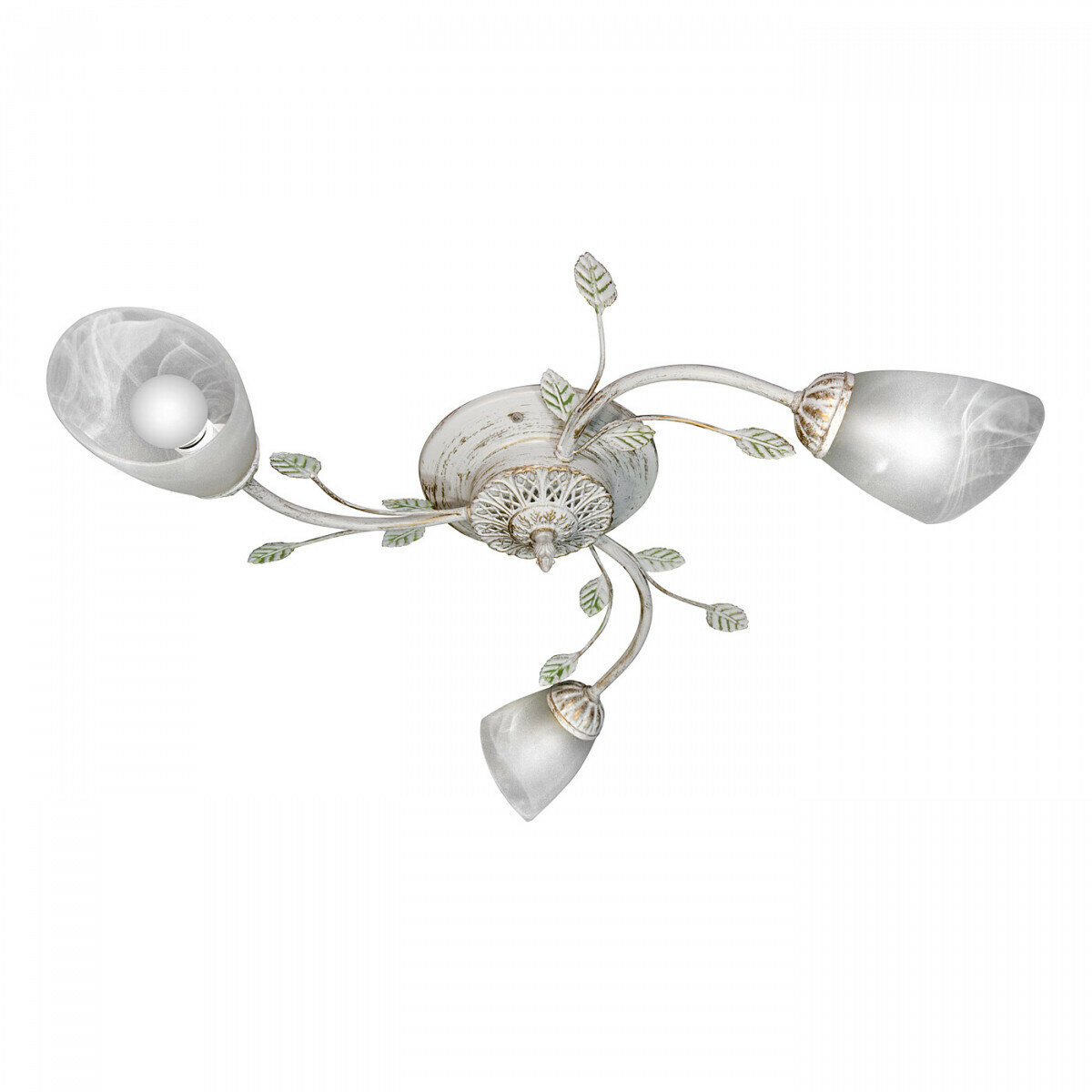 Люстра потолочная 3 плафона с листочками Петрасвет Россия S2413-3