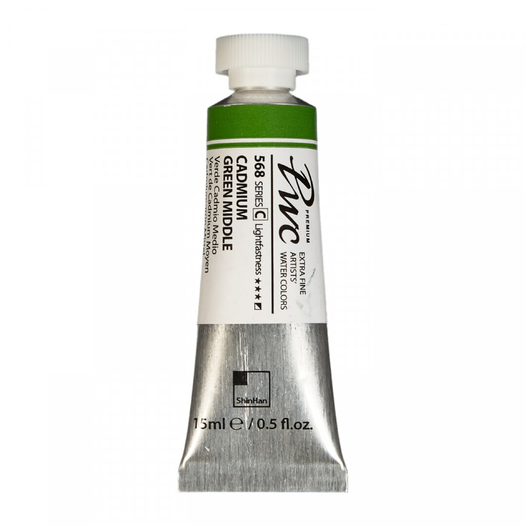 ShinHan Korea Краска акварельная ShinHanart "PWC" 568 (C) Кадмий зеленый средний 15 мл sela25