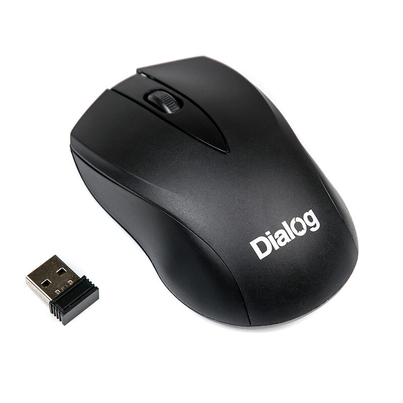 Мышь MROC-15U Dialog Comfort RF 2.4G Optical - 3 кнопки + ролик прокрутки, USB, чёрная