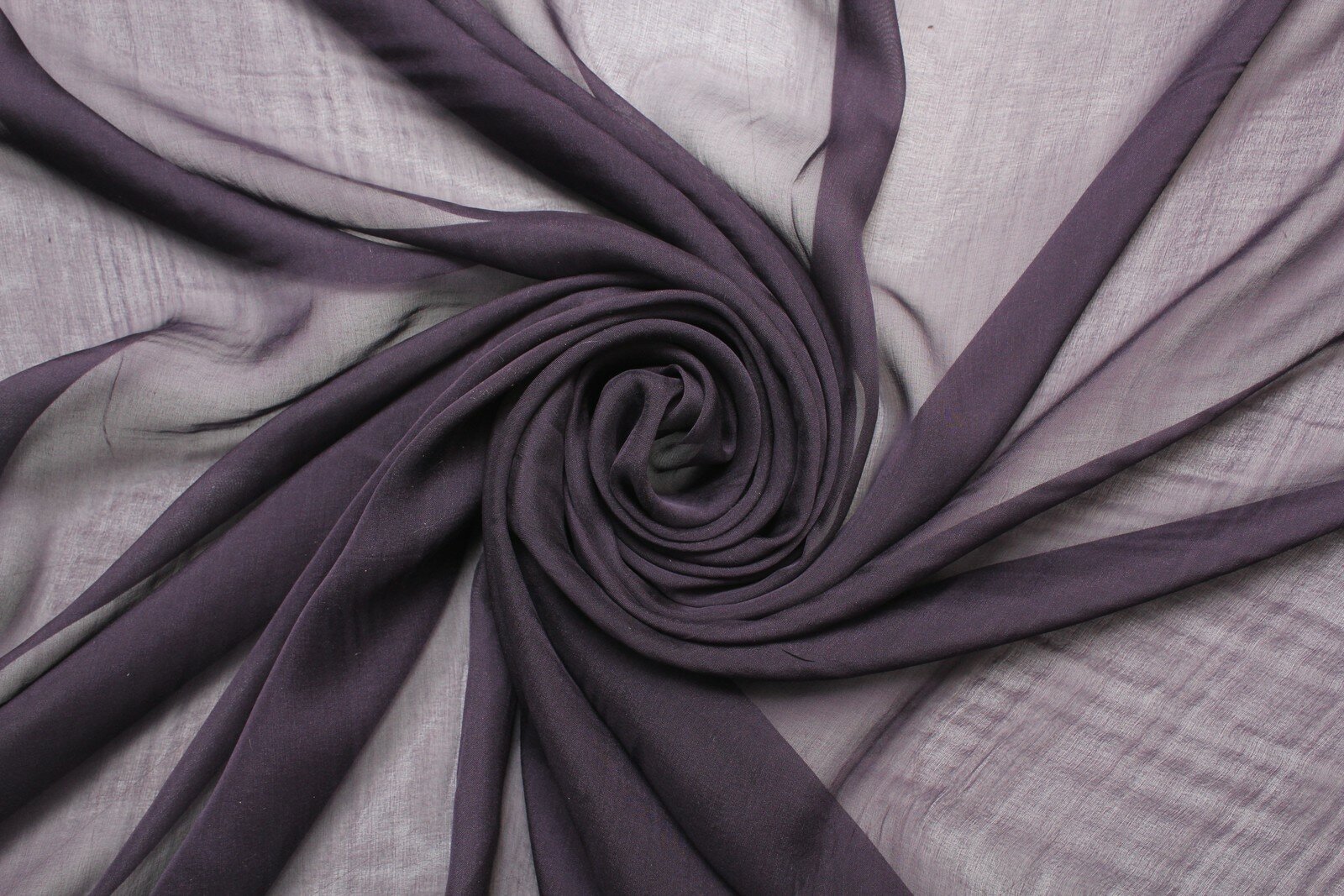 Ткань Шёлковый шифон сливовый, ш132см, 0,5 м