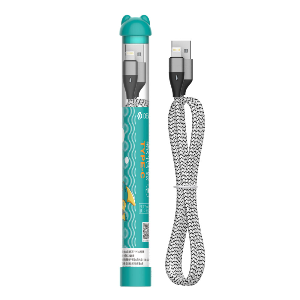 Кабель Devia Bubble Fish PD Cable Type-C to Lightning (1M.3A.) - Black — фото 1