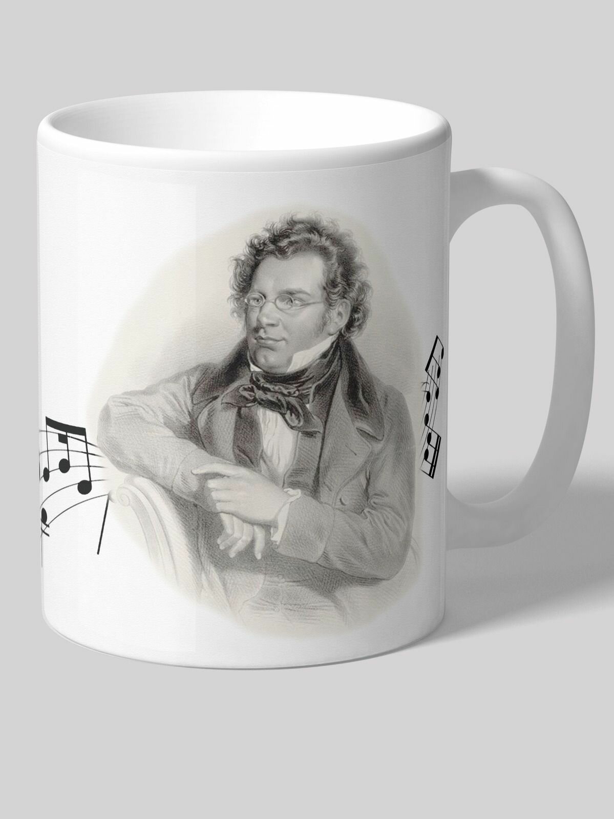 Кружка cooperative.moscow " Франц Шуберт " (кружка Шуберт , Шуберт , кружка с Шубертом , композитор , кружка музыка , музыка , кружка композитору , дирижер , музыкант ) , 330 мл, 1 шт