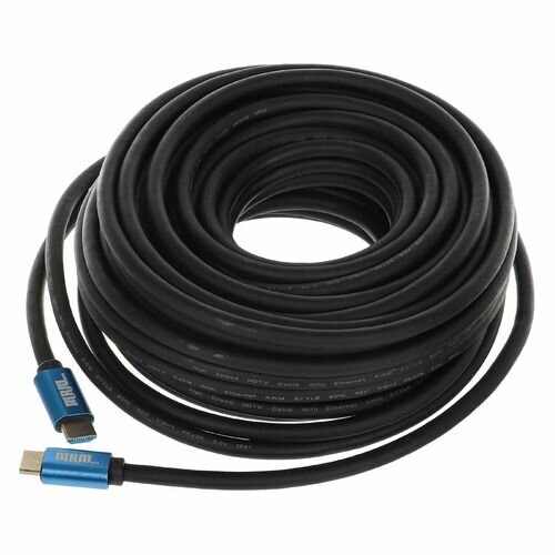 Кабель аудио-видео PREMIER 11239, HDMI (m) - HDMI (m) , ver 2.0, 20м, GOLD, черный