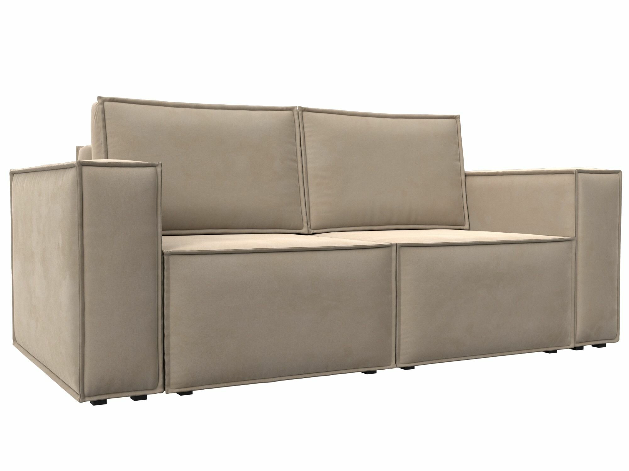 Диван прямой Куба мини, велюр, механизм раскладушка, бежевый, 180x108x94см. Хит Диванов