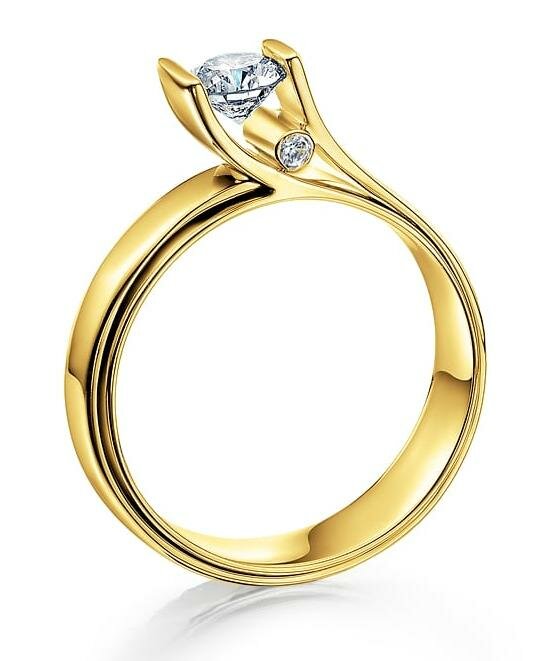 Кольцо, красное золото, 585 проба, бриллиант