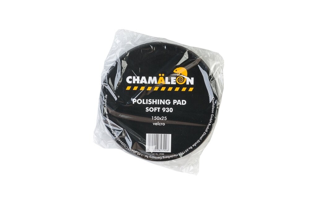 Полировальный круг черный на липучке мягкий 150x25 мм CHAMAELEON 49300