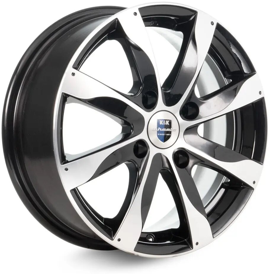 Колесный диск КиК Джемини 6x15 4*114.3 ET46 D67.1 Алмаз чёрный