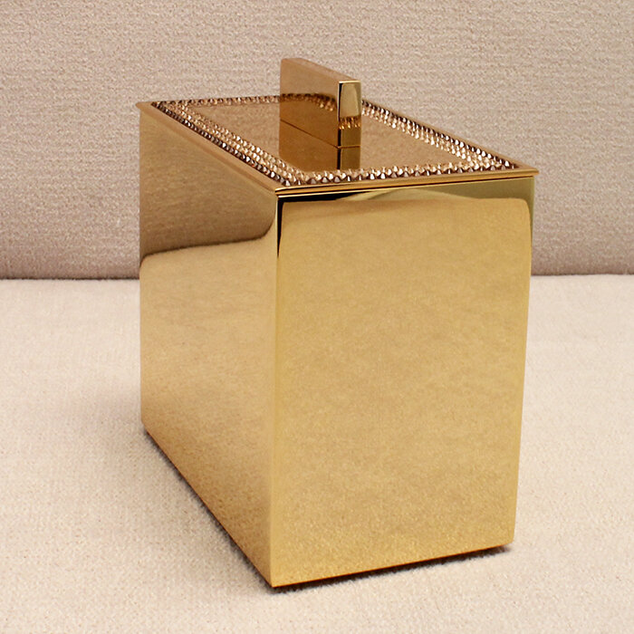 Баночка для ватных дисков с крышкой настольная WINDISCH SHINE LIGHT 88538O золото 60х100 h105