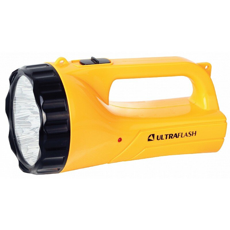 Ultraflash LED3816SM (фонарь аккум. 220В, желтый, 9LED, 2 режима, SLA, пластик, коробка), цена за 1 шт.