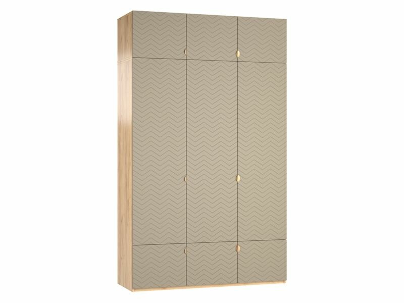 Шкаф распашной для одежды "Гринвич 4" 150х250х55 Дуб крафт золото / Мокко