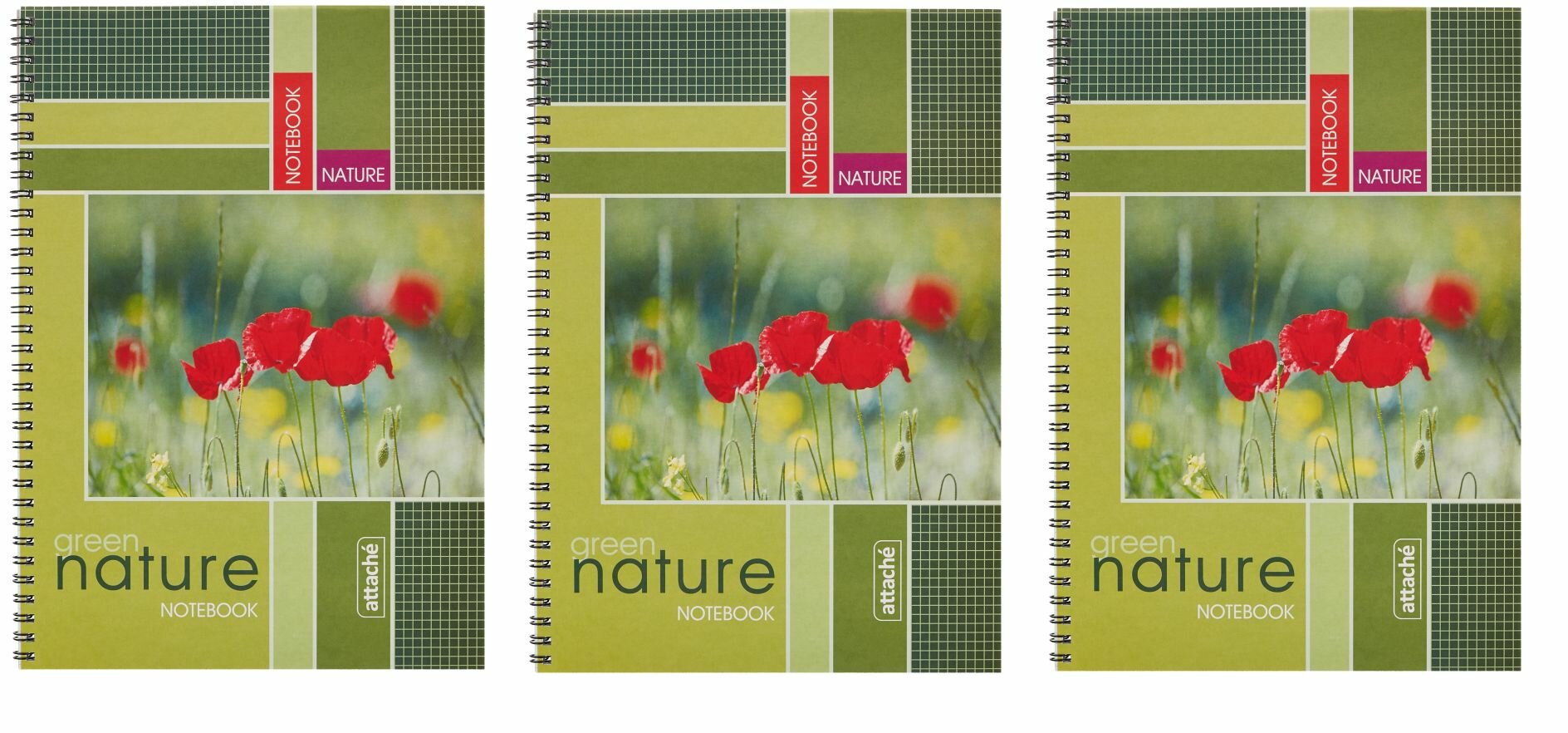 Attache Тетрадь общая, 60 л, клетка, А4, 3 уп.