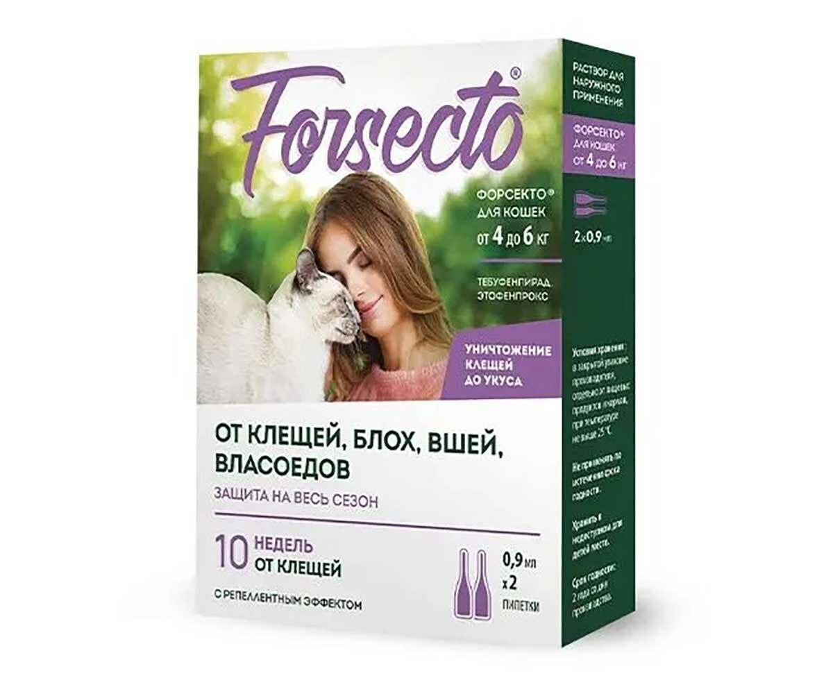 Капли Forsecto для кошек от 4 до 6кг 0,9мл