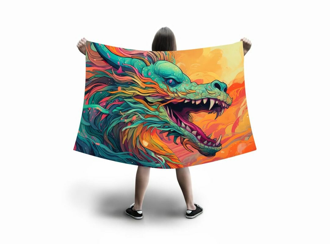 Флаг 75х50 см. Новый Год - Год Дракона - 09