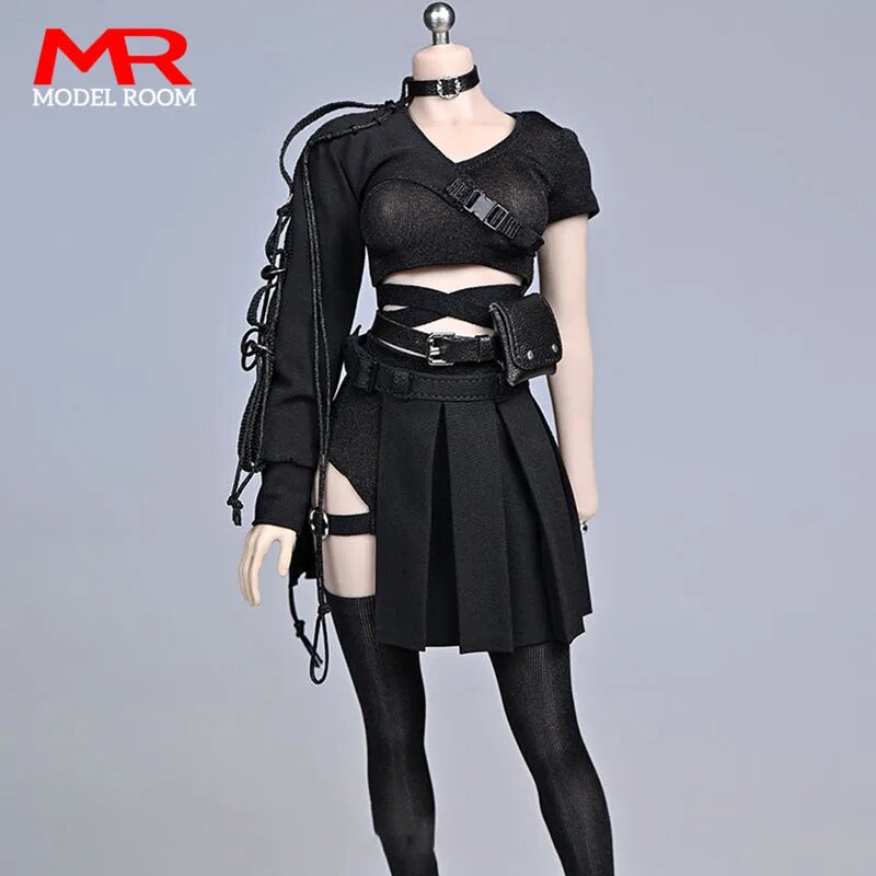 1/6 Женский костюм для командных мероприятий, комплект с короткими рукавами, юбка с одним рукавом, модель одежды, подходит для 12-дюймовой женской фигурки солдата, тело куклы