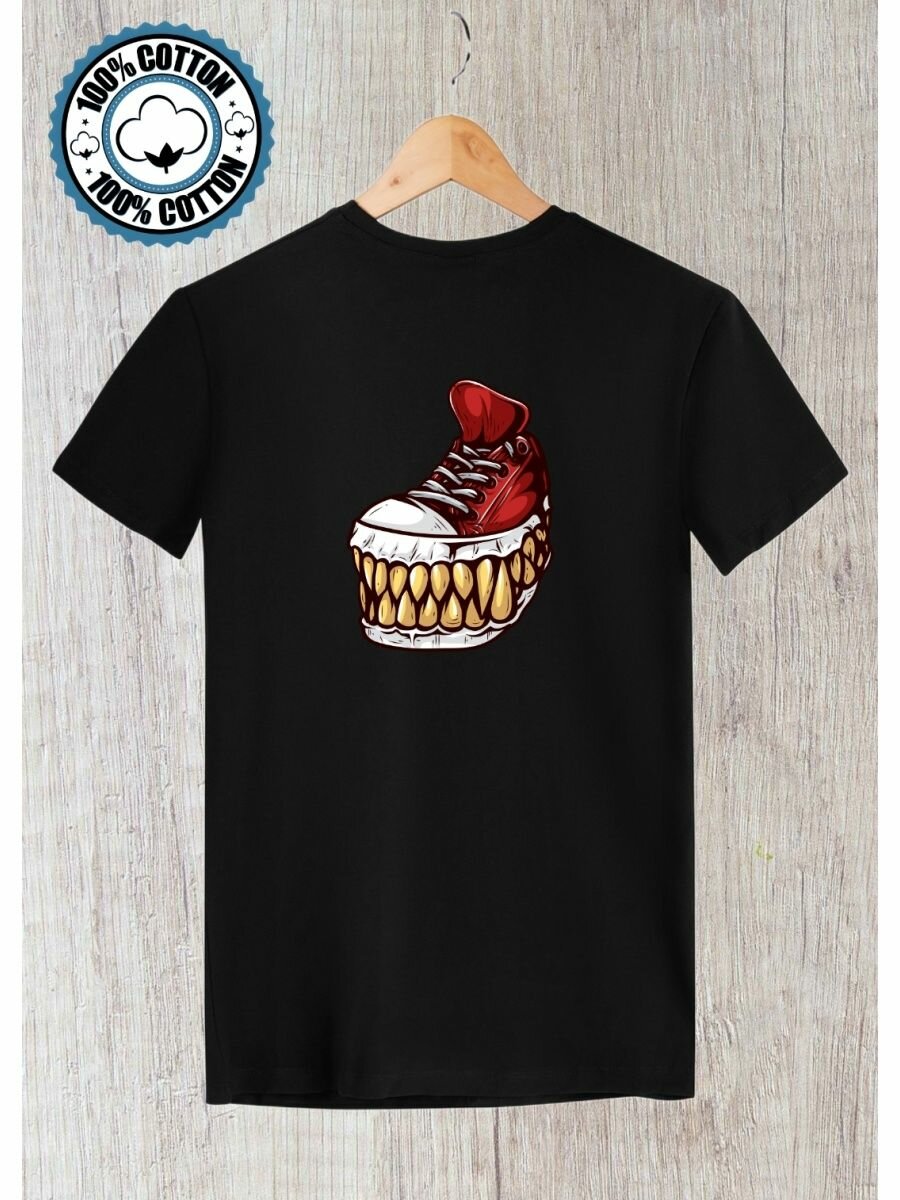Футболка ботинок с зубами клыки кеды