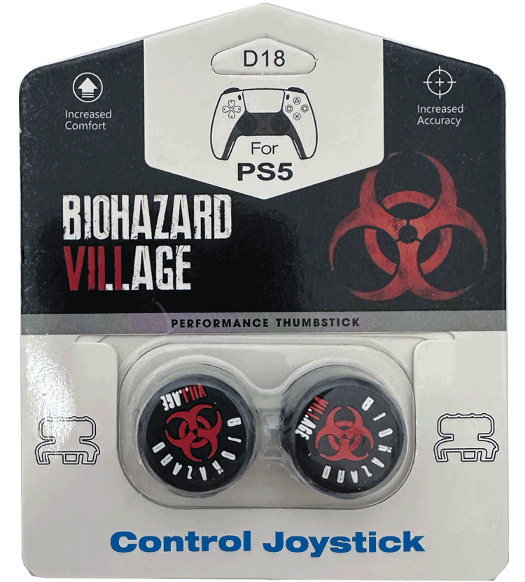 Силиконовые накладки + насадки на стики геймпада Sony PlayStation PS4/PS5 [Biohazard Village][Black]