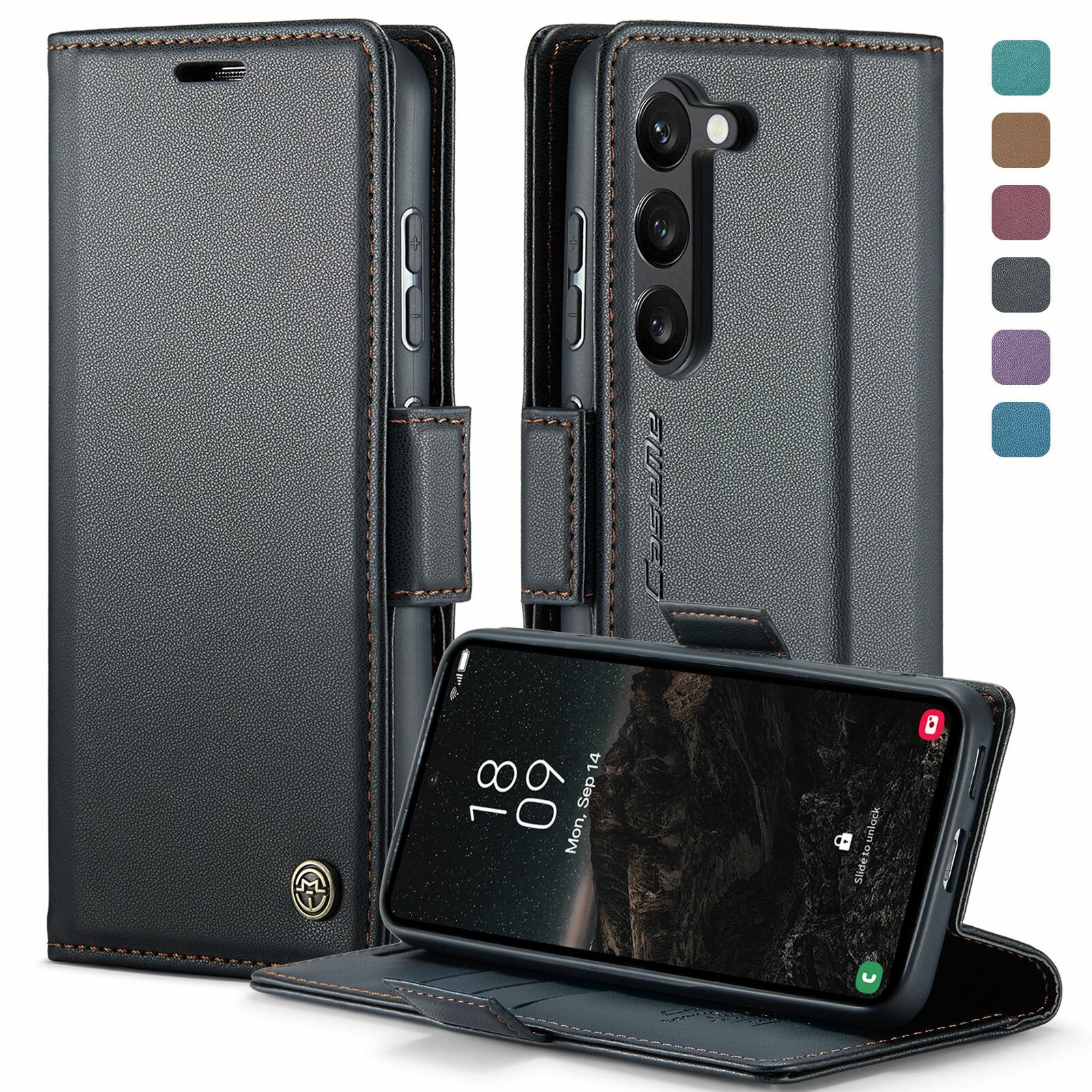 Кожаный чехол MyPads для Samsung Galaxy S24+, S24 Plus с RFID-блокировкой