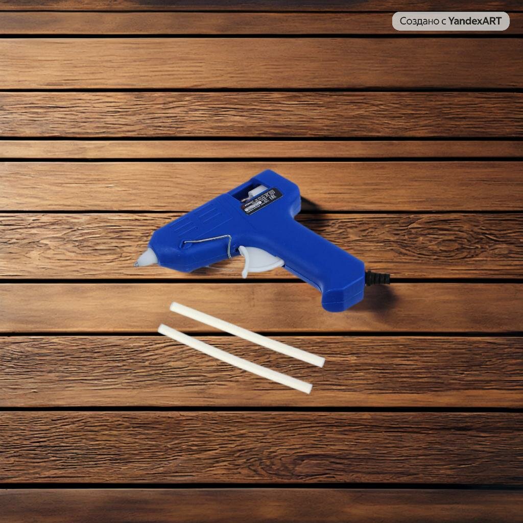 Пистолет клеевой рокот, электр. GG-20, 20Вт. нагрев 3-5 мин, 6 гр/мин, +2 стержня 7мм, углеродистая сталь\пластик.