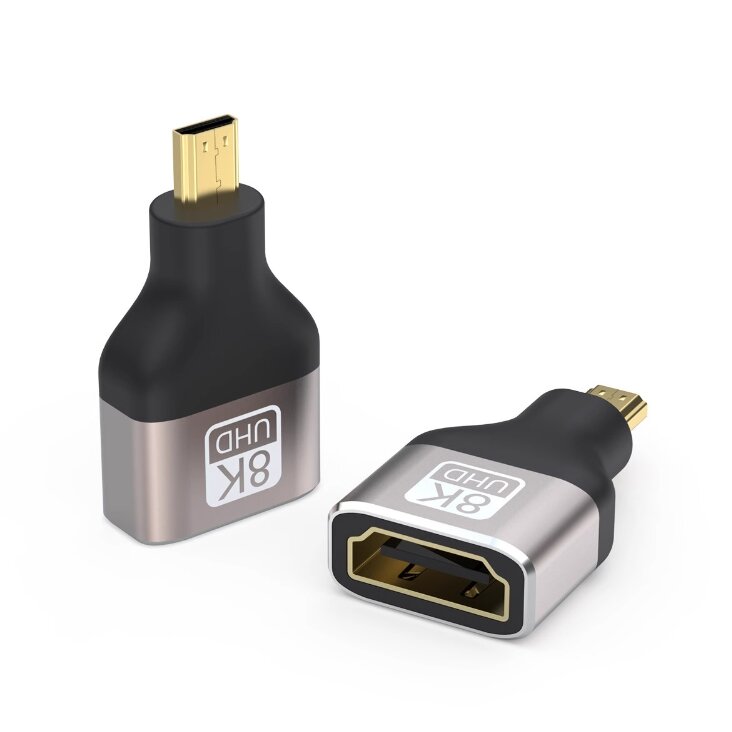 Адаптер "B&P" ver 2.1 HDMI 19F to MicroHDMI 8K UHD, 48Gbps для подключения устройств
