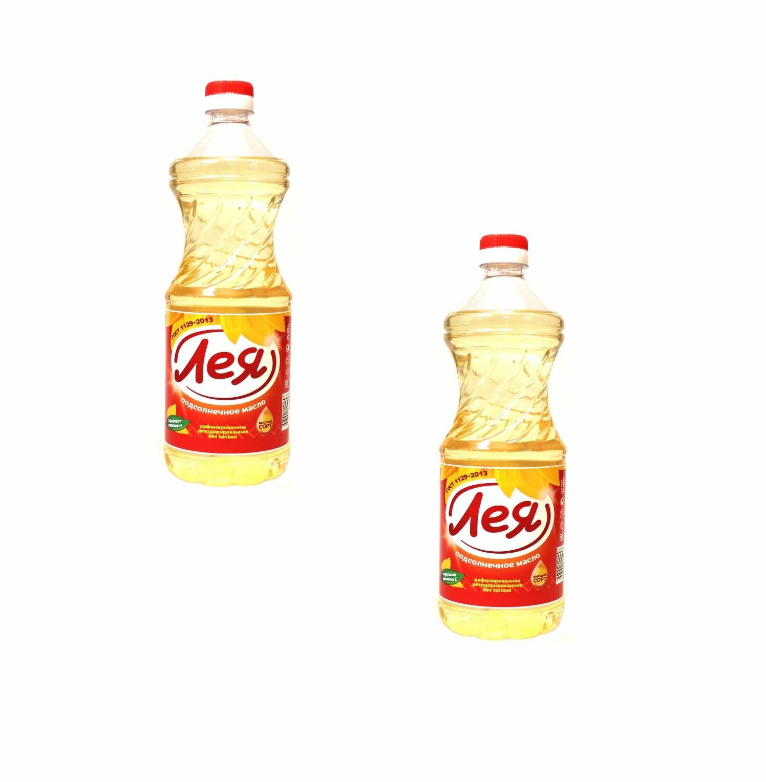 Лея подсолнечное рафинированное, 0,9л, 2 уп
