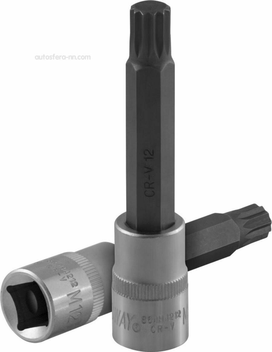 JONNESWAY S64H4212 S64H4212 торцевая насадка 1/2'DR С вставкой-битой SPLINE, M12, 100 ММ