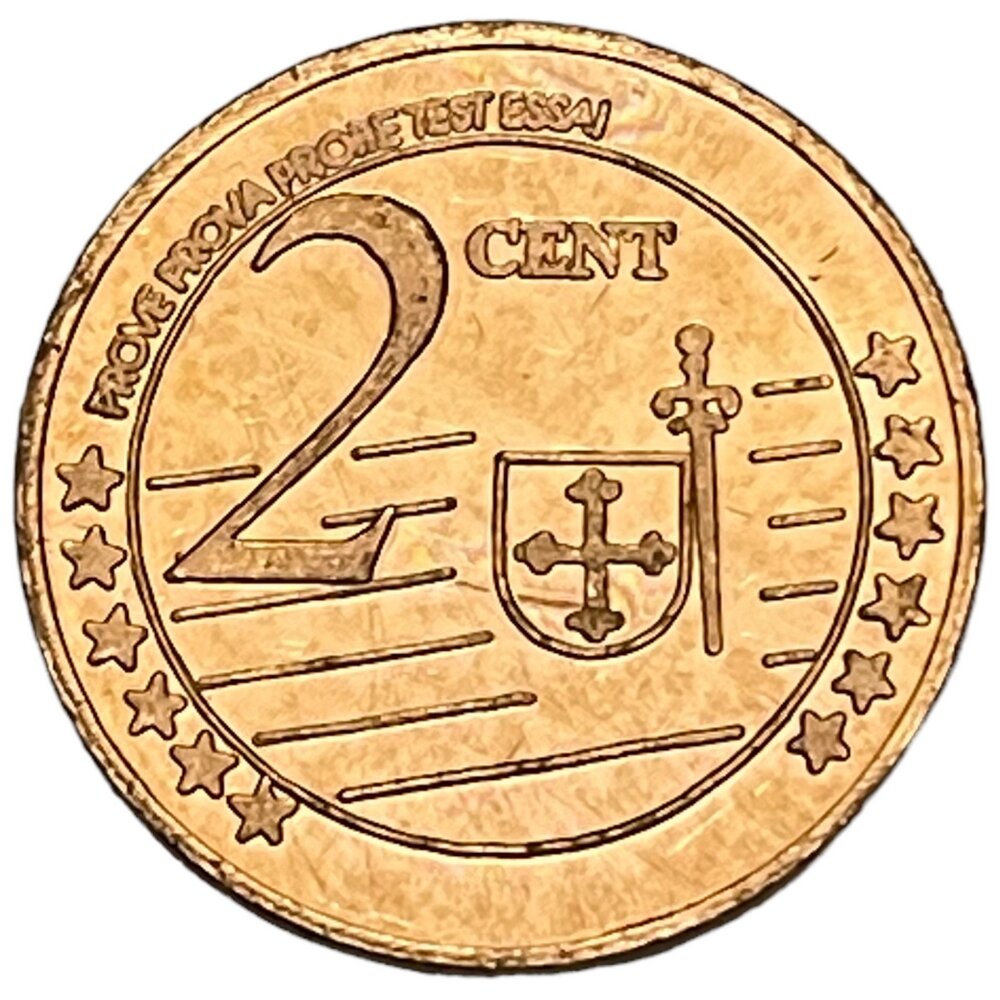 Грузия 2 евроцента 2004 г. Essai (Проба)