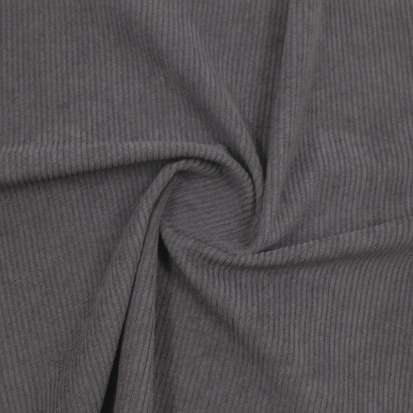 Вельвет, ткань для шитья и рукоделия, отрез 2.4x1.4м, 10%нейлон, 85%полиэстер, 5%эластан, серый цвет