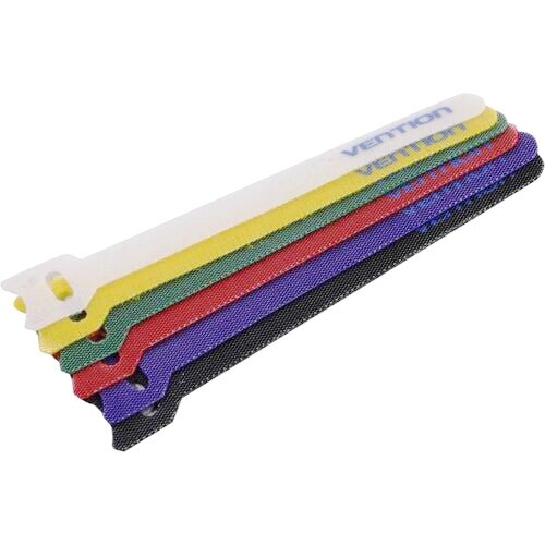 Многоразовая стяжка хомут лента-липучка 150*10мм Vention KAC00 - 6шт. разноцветная