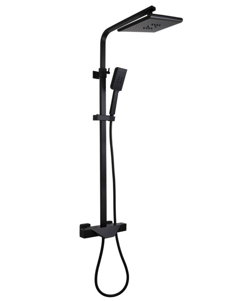 Душевая система KAISER 25182-2 Quadris с термостатом, черный матовый