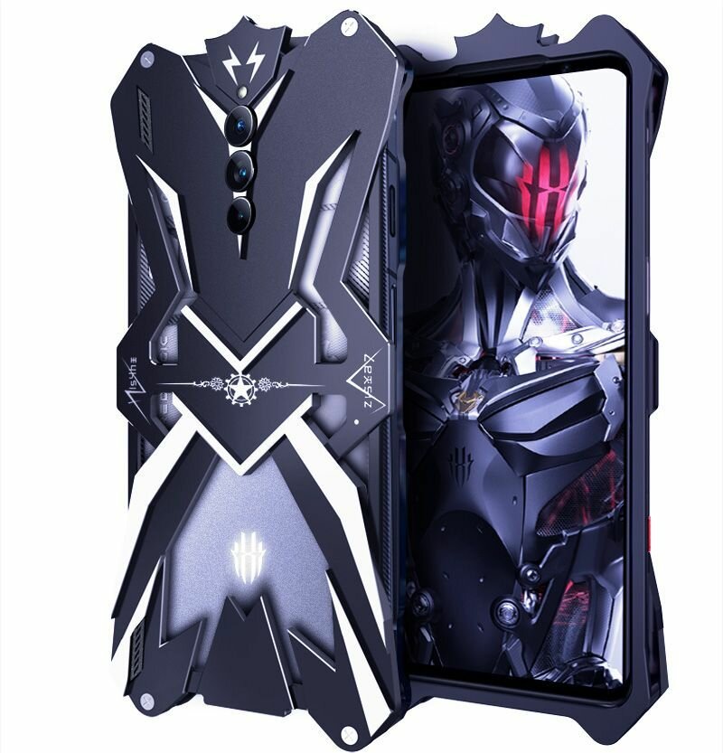 Чехол MyPads для ZTE Nubia Red Magic 8 Pro, Powerful Metal Shockproof Case (Чёрный)