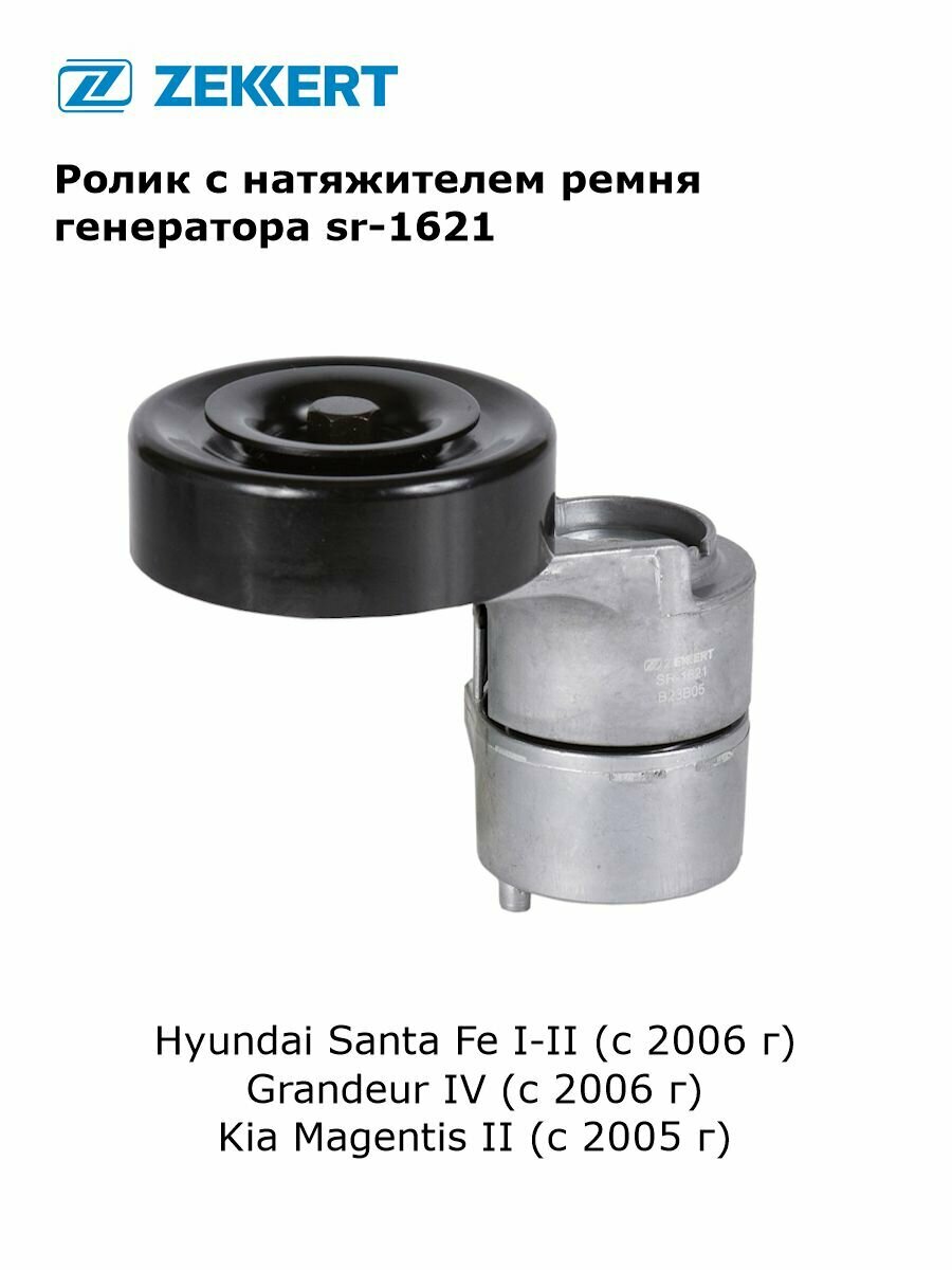 Ролик с натяжителем ремня генератора для Hyundai Santa Fe, Grandeur, Kia Magentis арт sr-1621