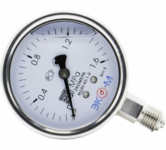 Манометр экомера МД90-63мм 0-1,6МПа G1/4 (Гидрозап.)