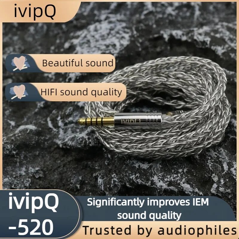 IvipQ-520 кабели для наушников монокристаллическая медь + графен 1,25 м 2.5mm MMCX