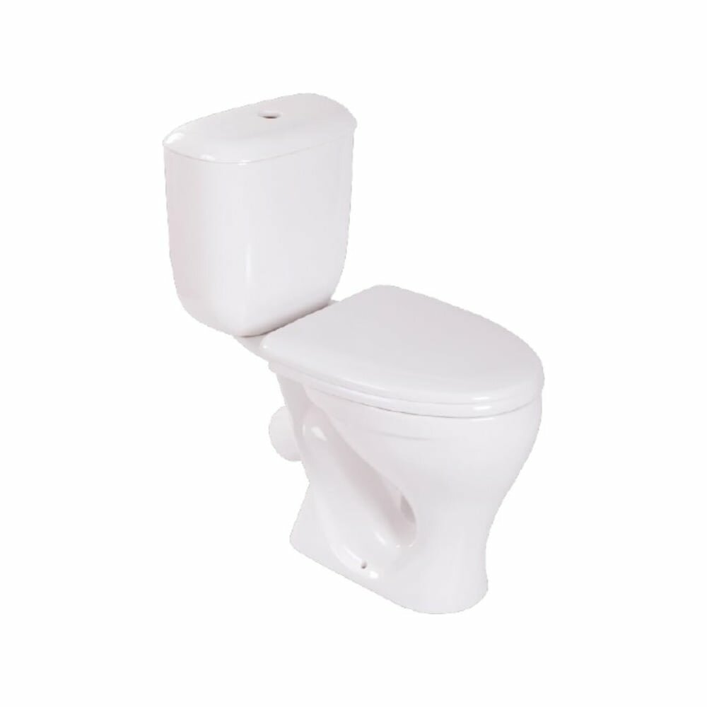 Унитаз-компакт Gesso "Луна" с антивсплесковой системой, овальной чашей и антибактериальным покрытием для ванной комнаты