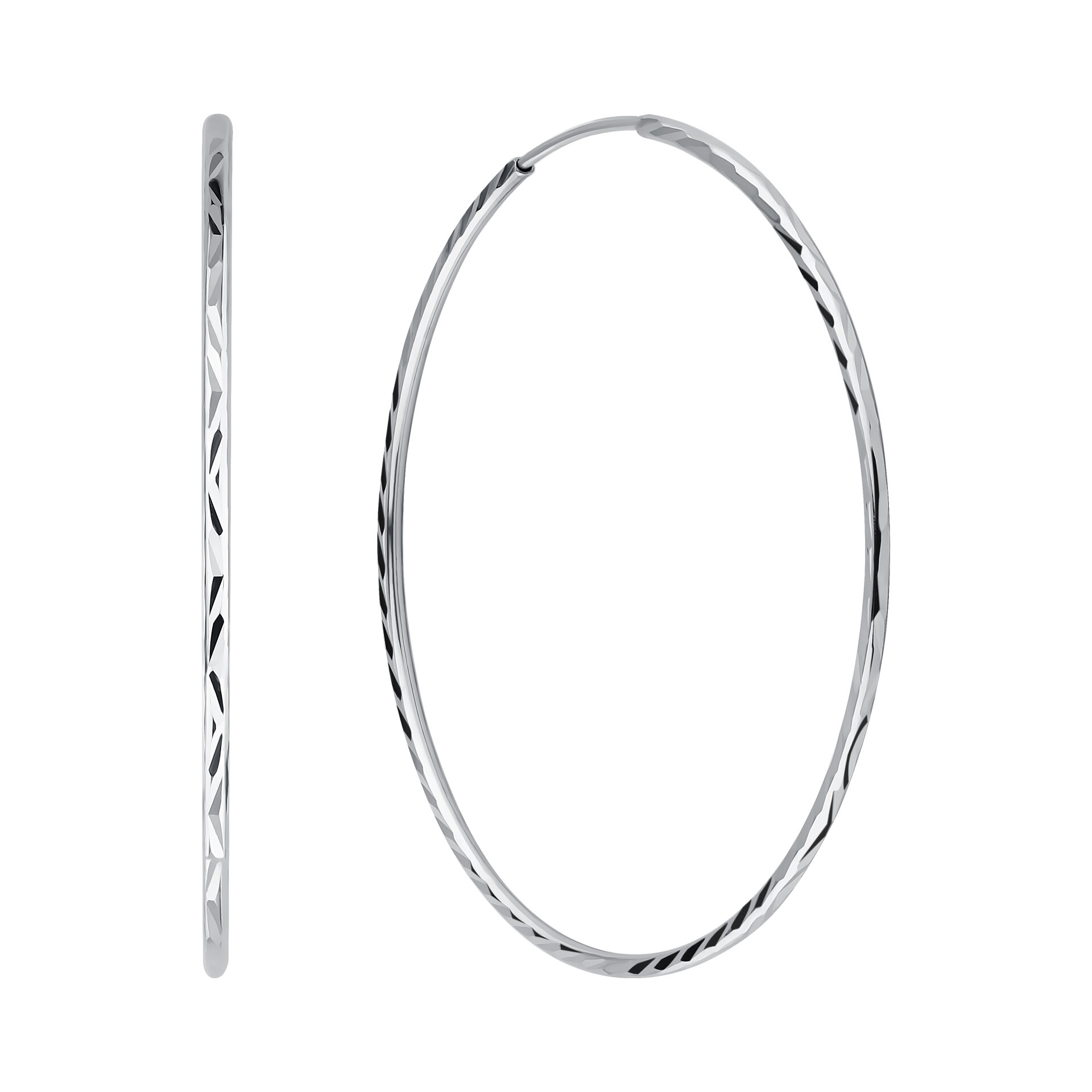 Серьги конго, серебро, 925 проба, родирование