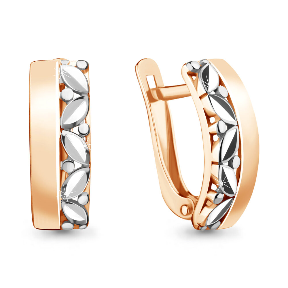 Серьги, серебро, 925 проба, золочение