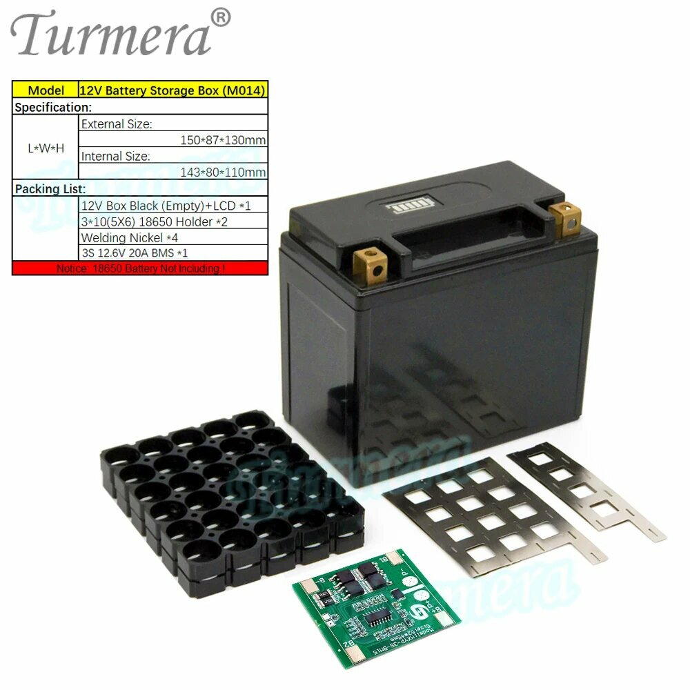 Коробка для аккумуляторов Turmera 12В 30-35Ач Black BMS Nickel LCD