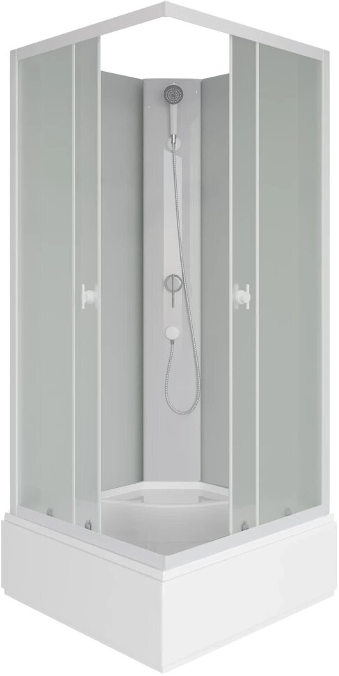 Душевая кабина Niagara Promo P80/26Q/MT/BK 80x80x200 см, без крыши, средний поддон, профиль белый, стекло матовое