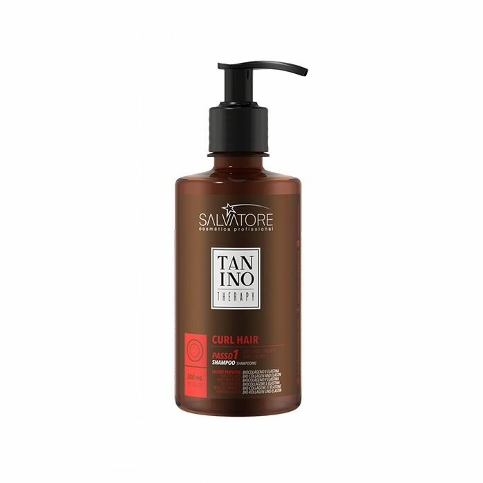 Шампунь для кудрявых волос с коллагеном и эластином Шаг 1 300 мл, Salvatore Cosmetics TANINO THERAPY Curl Hair Shampoo Step 1 Perfect Curls Bio Collagen and Elastin