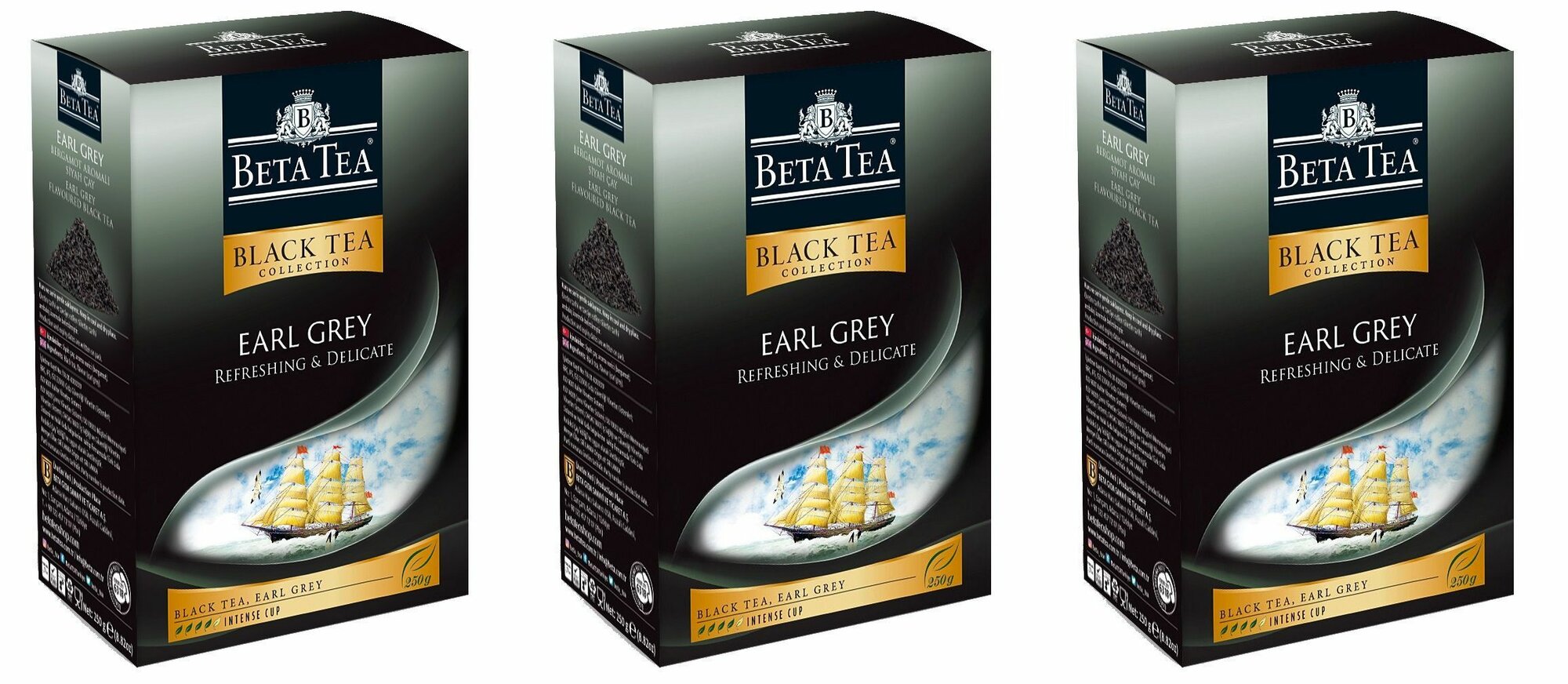 Beta Tea Чай черный листовой Бергамот, 100 г, 3 упаквоки