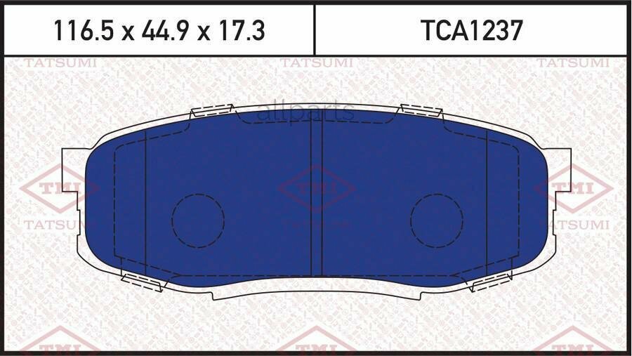 TATSUMI TCA1237 Колодки тормозные дисковые задние