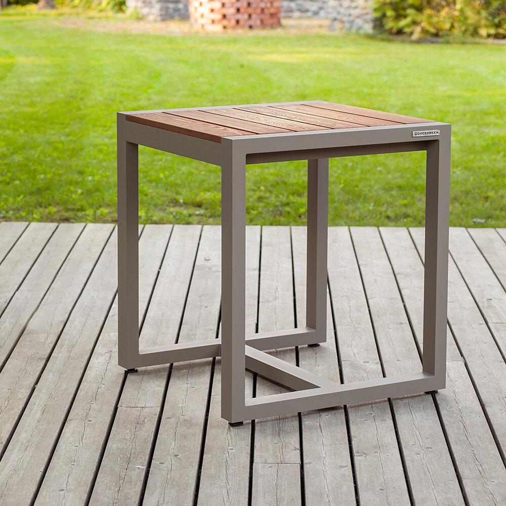 Стол уличный обеденный SANTORINI, алюминий цвет PECAN, дерево