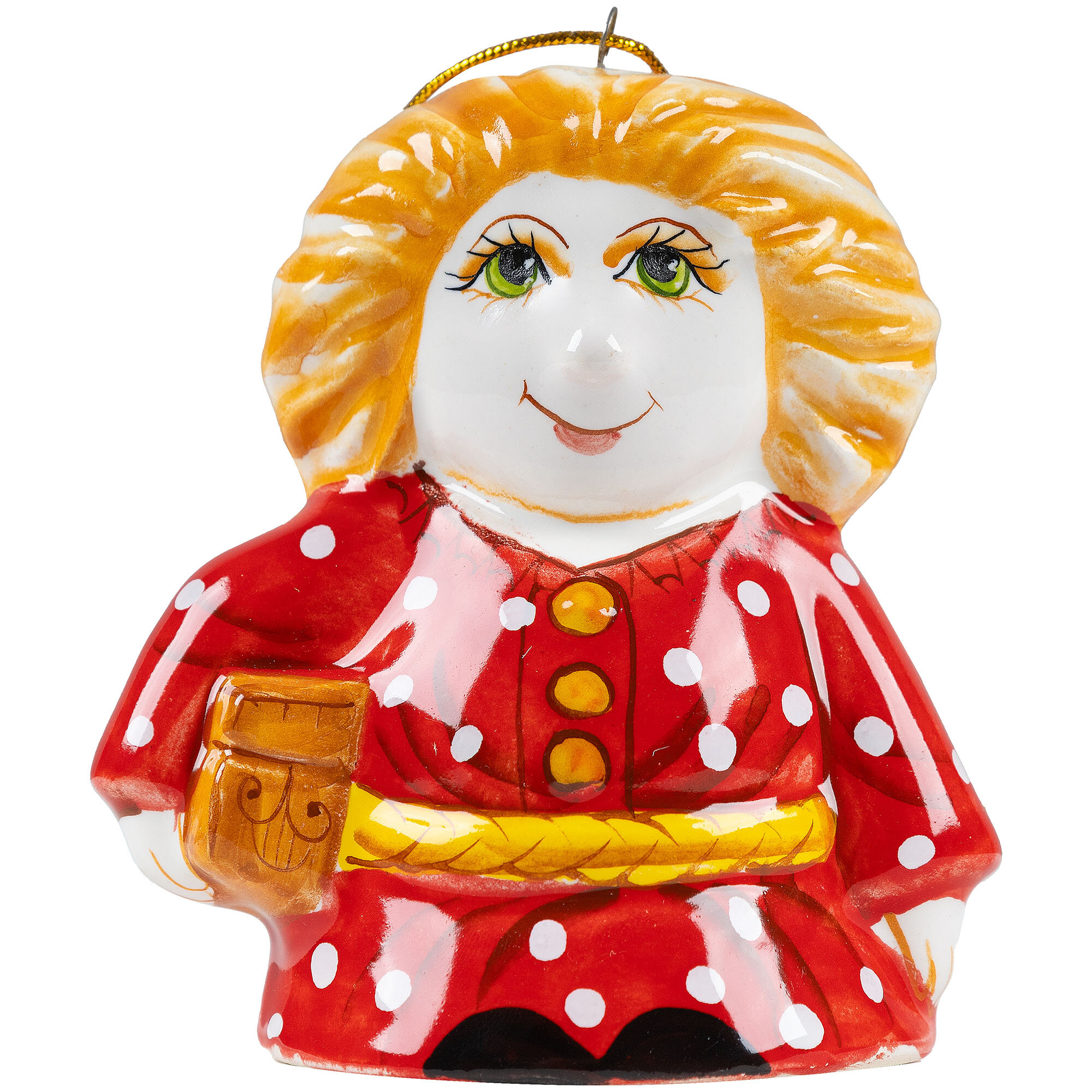 Фигурка декоративная (новогодняя игрушка) Домовенок Савва керамический авторской ручной работы