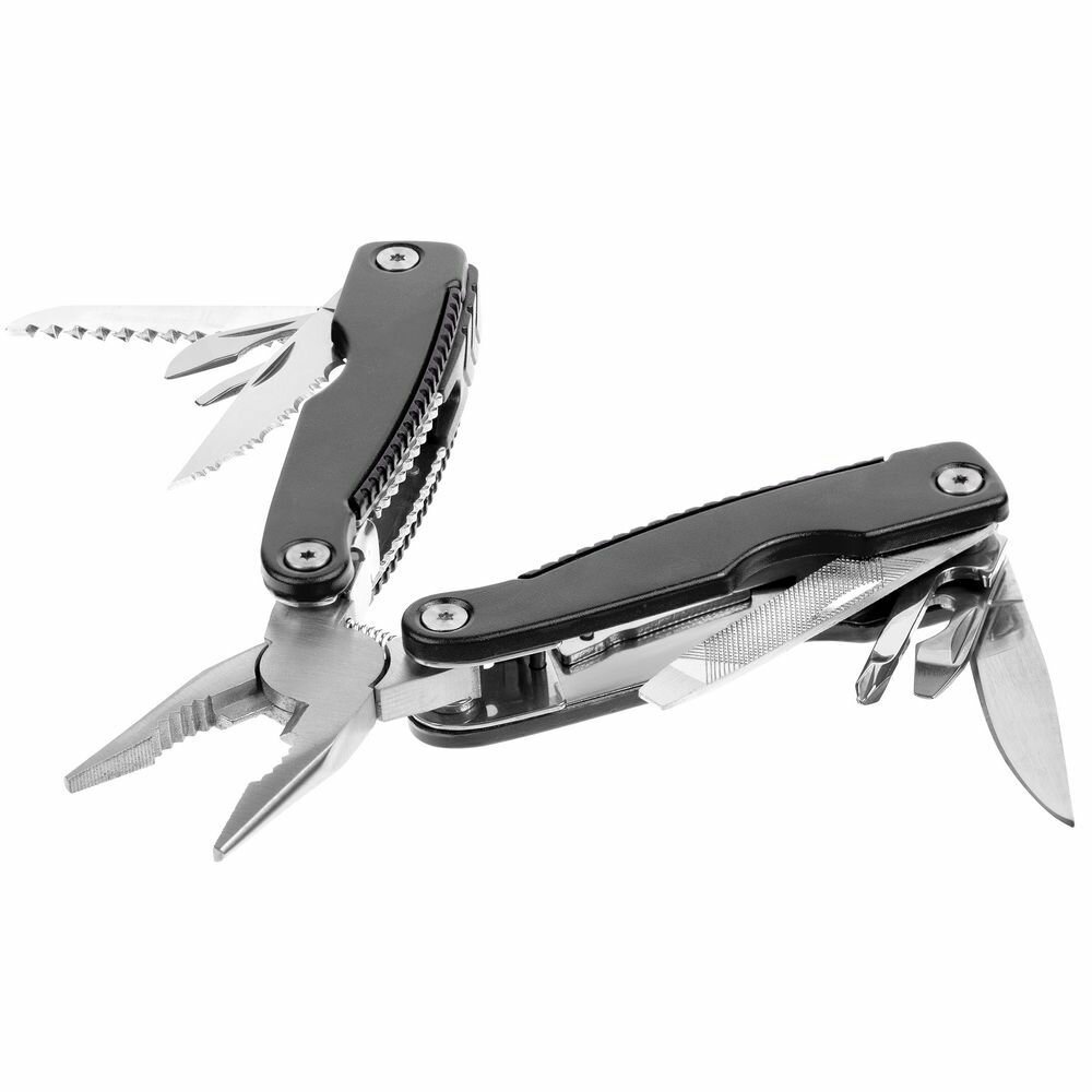 Мультитул туристический походный, 11 в 1, черный, подарок мужчине другу коллеге