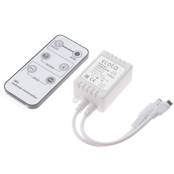 Диммер с инфракрасным пультом к светодиодной ленте Ecola 12В-48Вт/24В-96Вт IP20 CDM04CESB (2 шт. в комплекте)